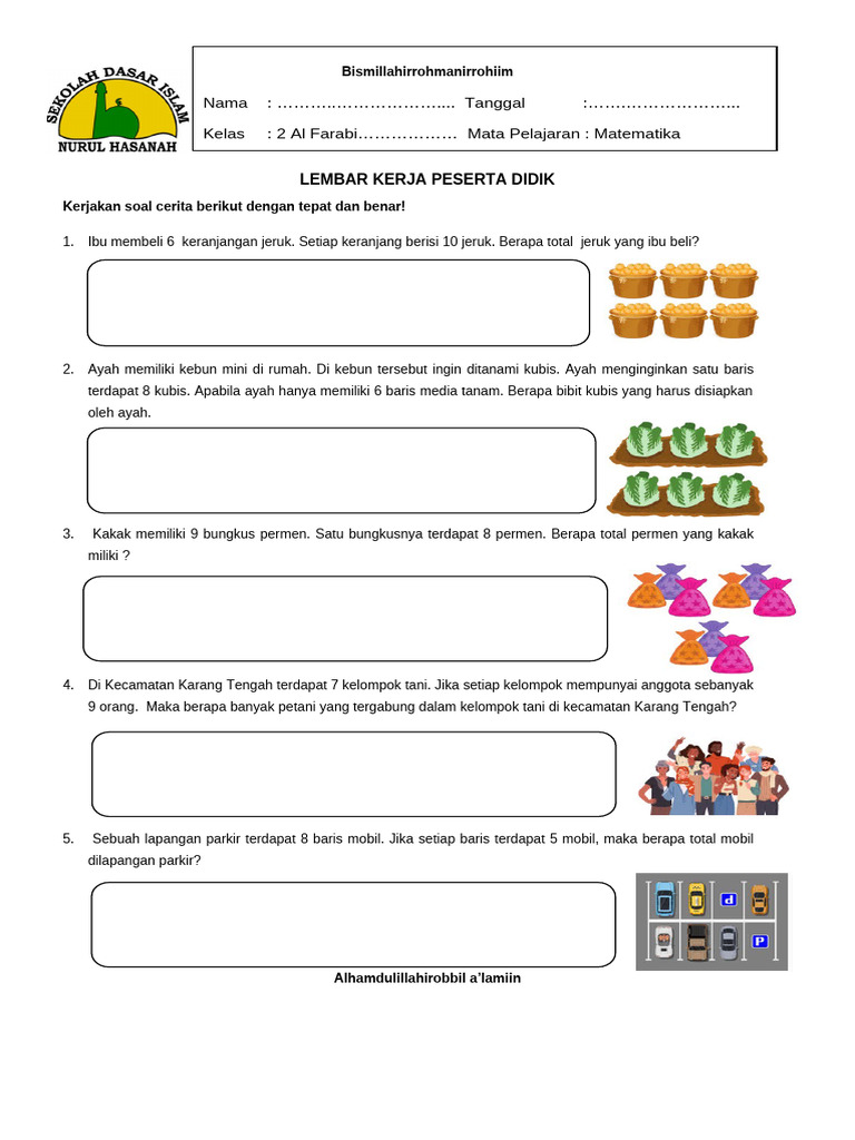LKPD Matematika Soal Cerita Perkalian | PDF