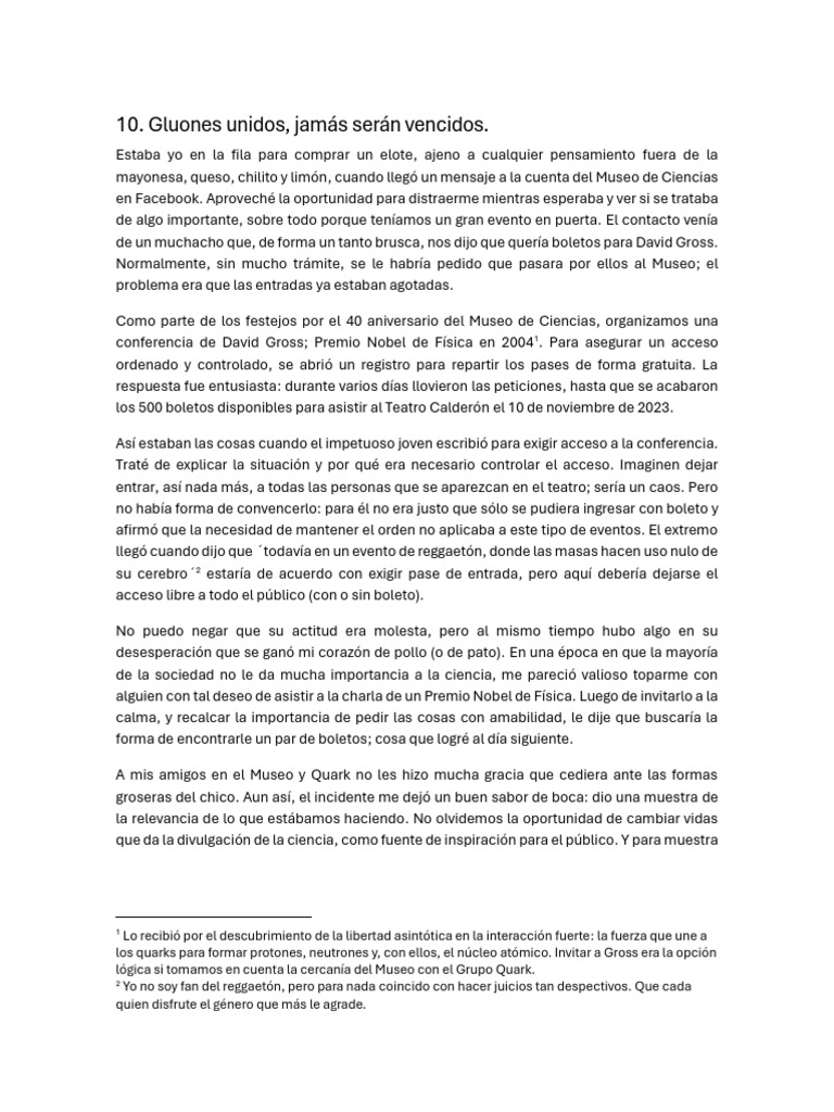10-Gluones-Unidos | PDF | Interacción fundamental | Cuarc