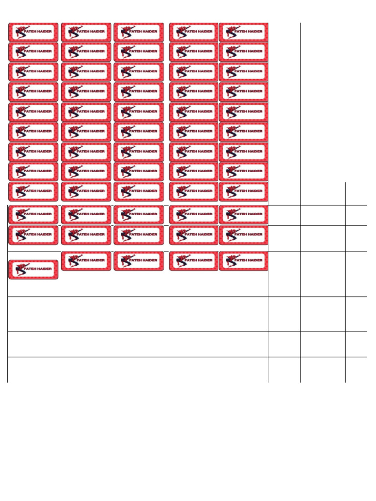 Label Sticker Spiderman Fateh | PDF