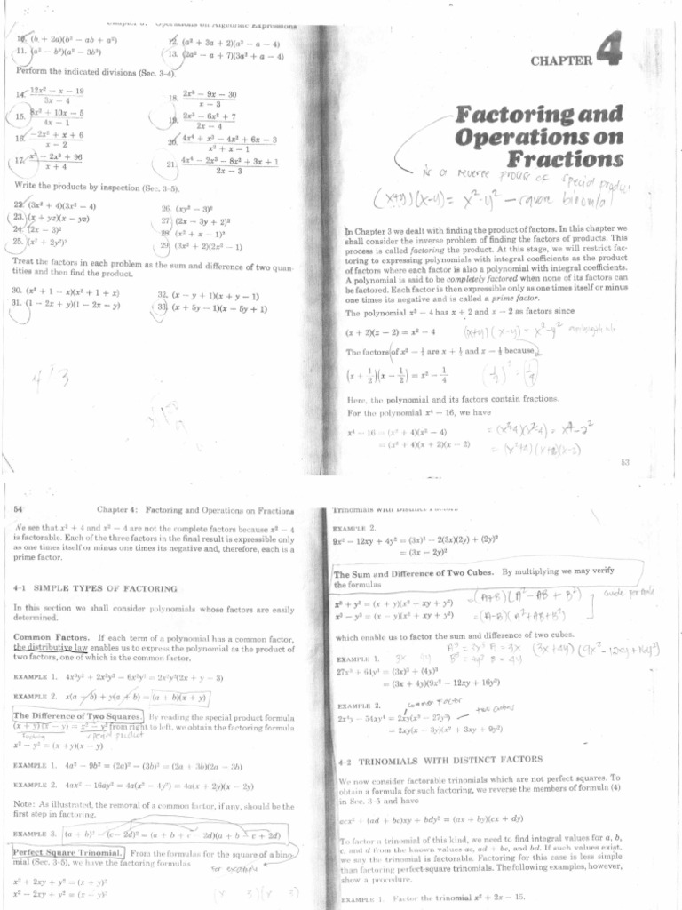 Lesson 2 - Factoring and Operations On Fractions | PDF