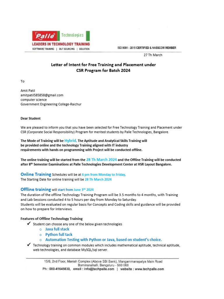 palle call letter | PDF | Computing