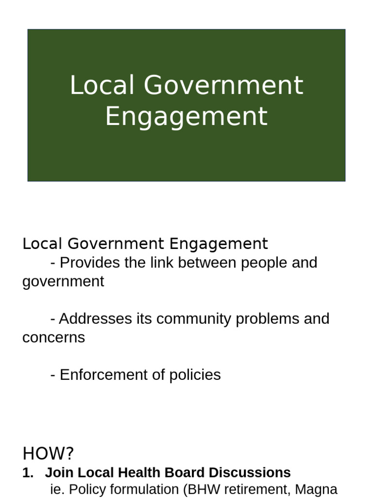 Local Government Engagement | PDF