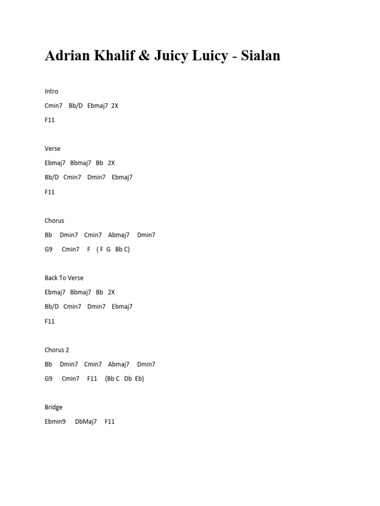 Chord Sialan Juicy Luicy | PDF