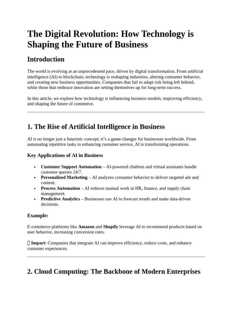 The Digital Revolution | PDF | Cloud Computing | Artificial Intelligence