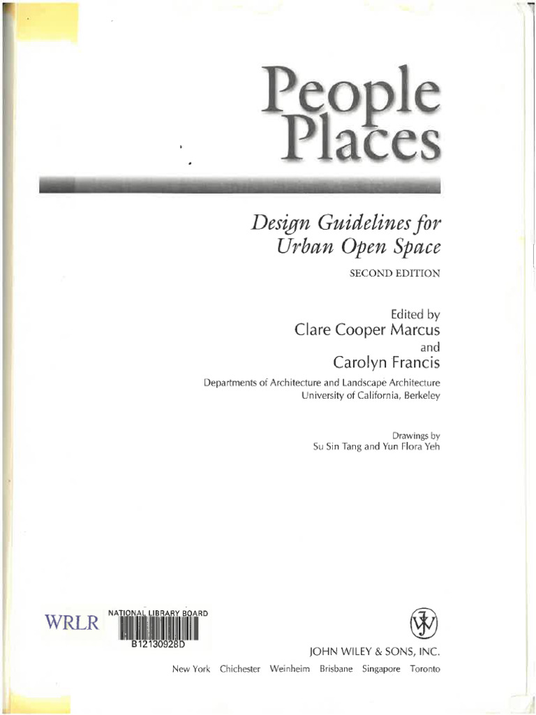 People Places Design Guidlines For Urban Open Space, 2nd Edition (Clare Cooper Marcus, Carolyn ...