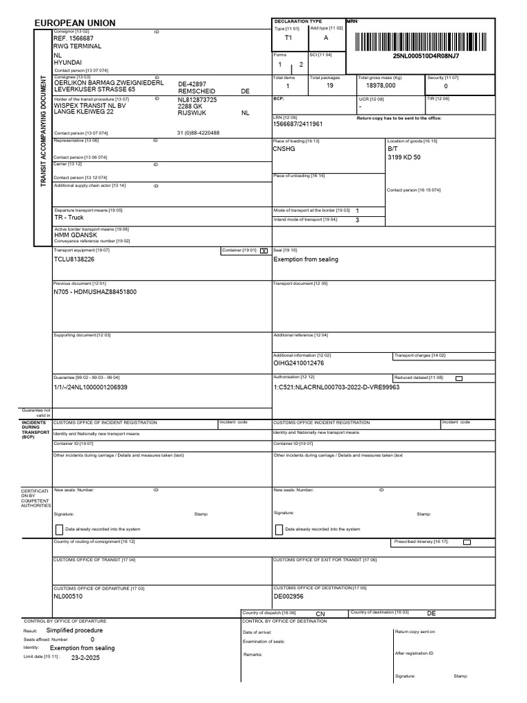 Tclu8138226 + MRN 25NL000510D4R08NJ7 | PDF | Transport