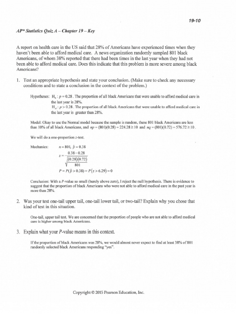 Answer Key Quiz Sample | PDF