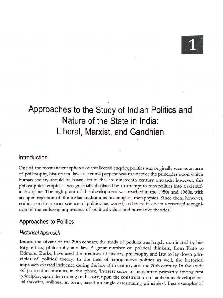 Approaches to Indian Political Study | PDF | Political Philosophy ...