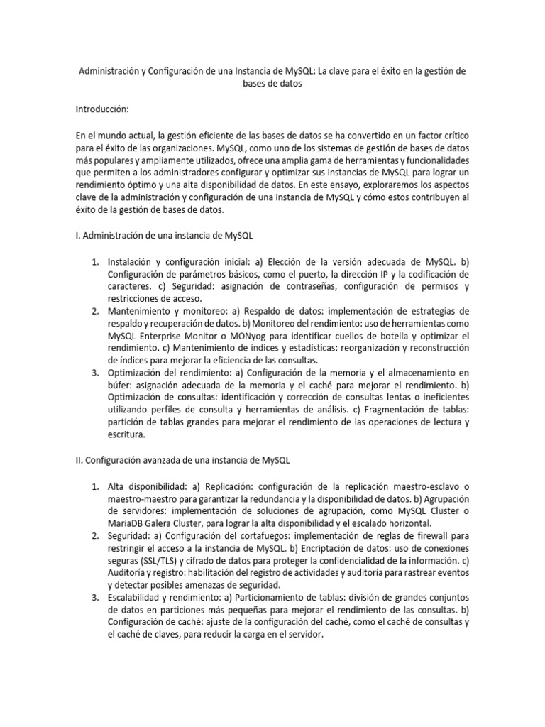 Ensayo Manual de Mysql | PDF | Mi sql | Bases de datos