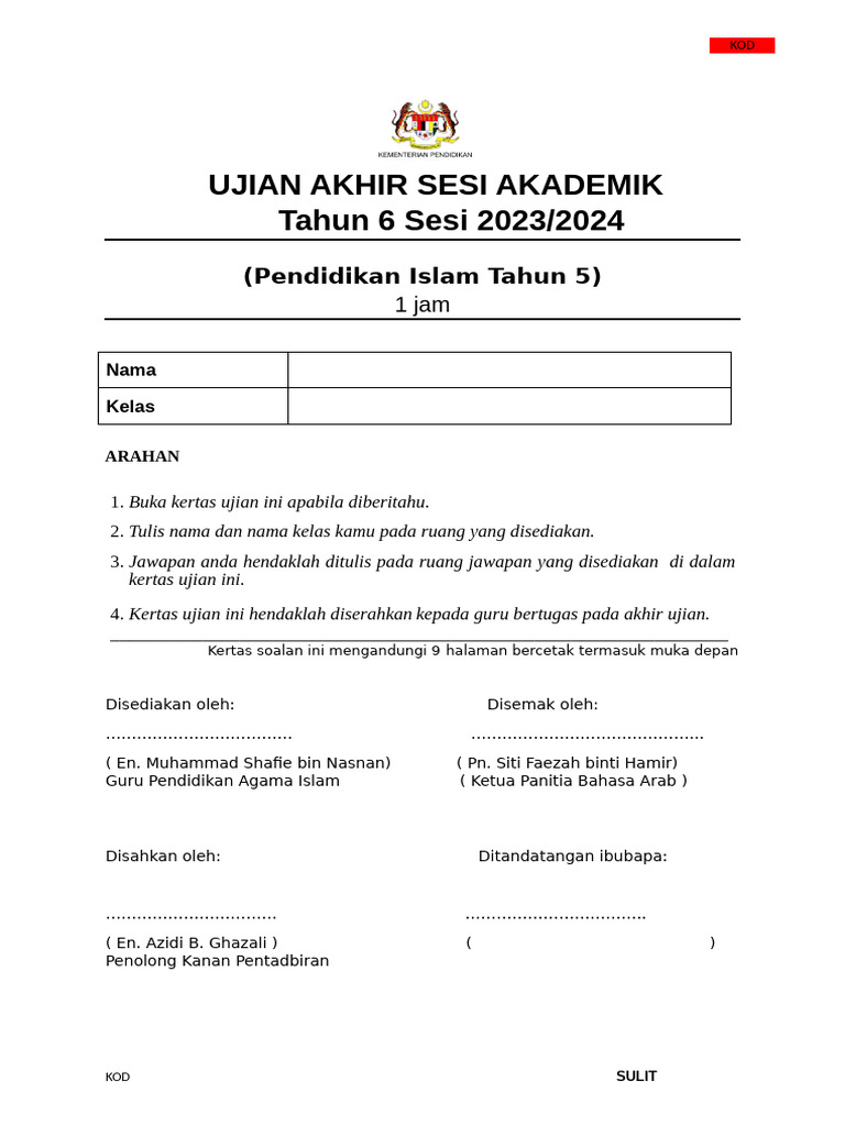 Muka Depan Uasa Elektif | PDF