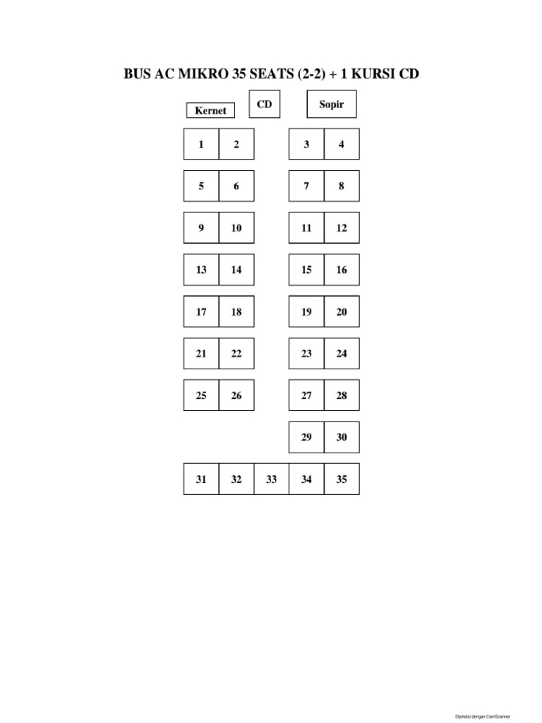Denah BUS AC Mikro 35 SEATS | PDF