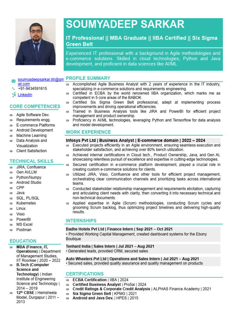 SOUMYADEEP SARKAR_Resume | PDF | Data | Information Technology Management