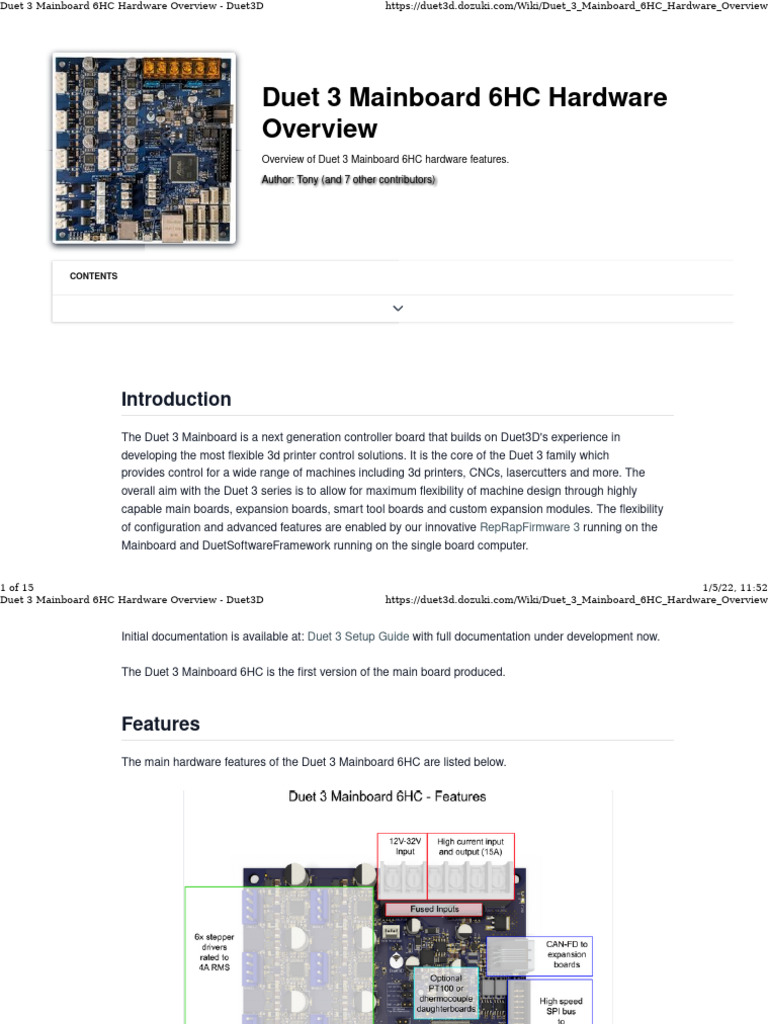 Duet3Mainboard6HC HardwareOverview Duet3D | PDF | Computer Hardware | Usb