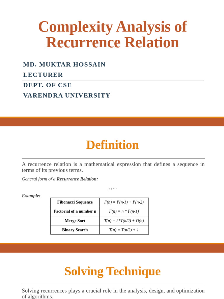 5 Recurrence Relation Pdf Recurrence Relation Sequence