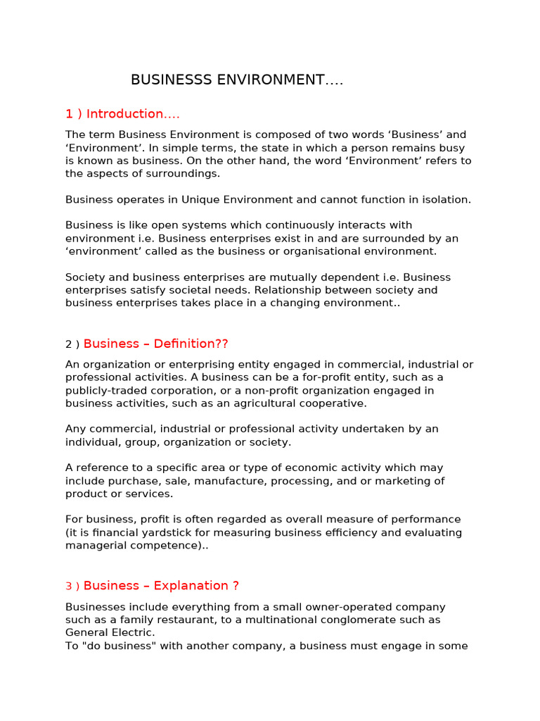 Businesss Environment (Strategic Management) | PDF | Economics | Policy