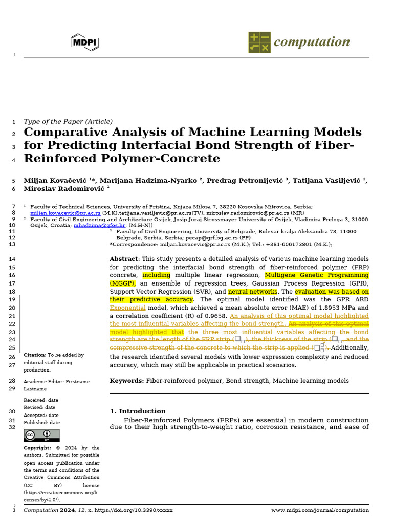 Computation 3353885corrected2 | PDF | Support Vector Machine | Regression Analysis