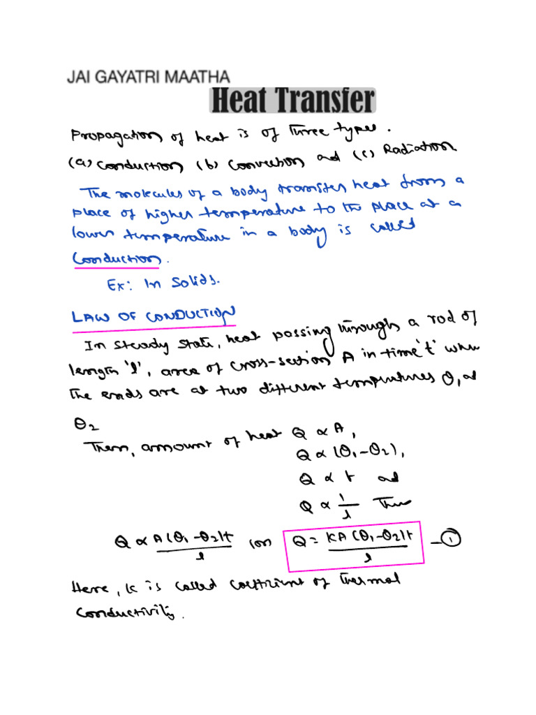 Heat Transfer Notes | PDF