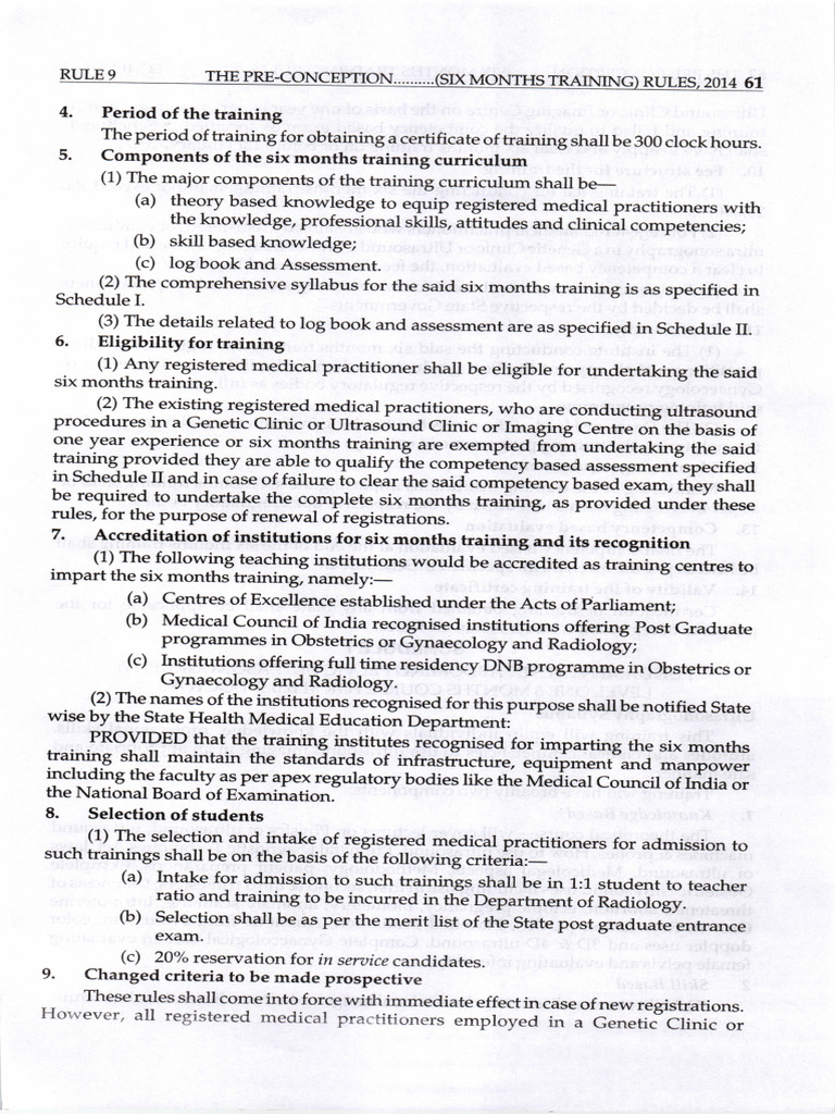 Six Months Training Rules-2014 | PDF | Medical Ultrasound | Ovary