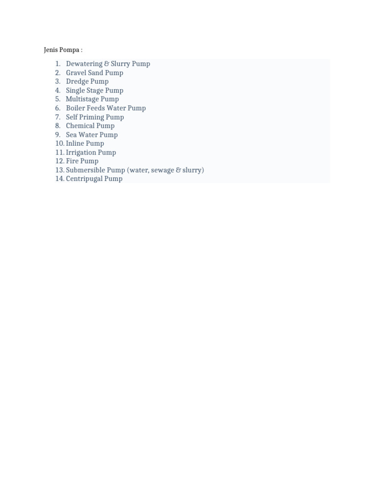Jenis Jenis Pump | PDF