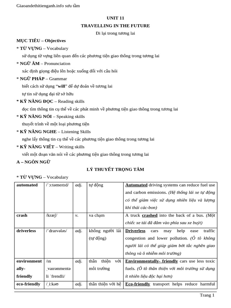 Unit 11 - Travelling in The Future | PDF