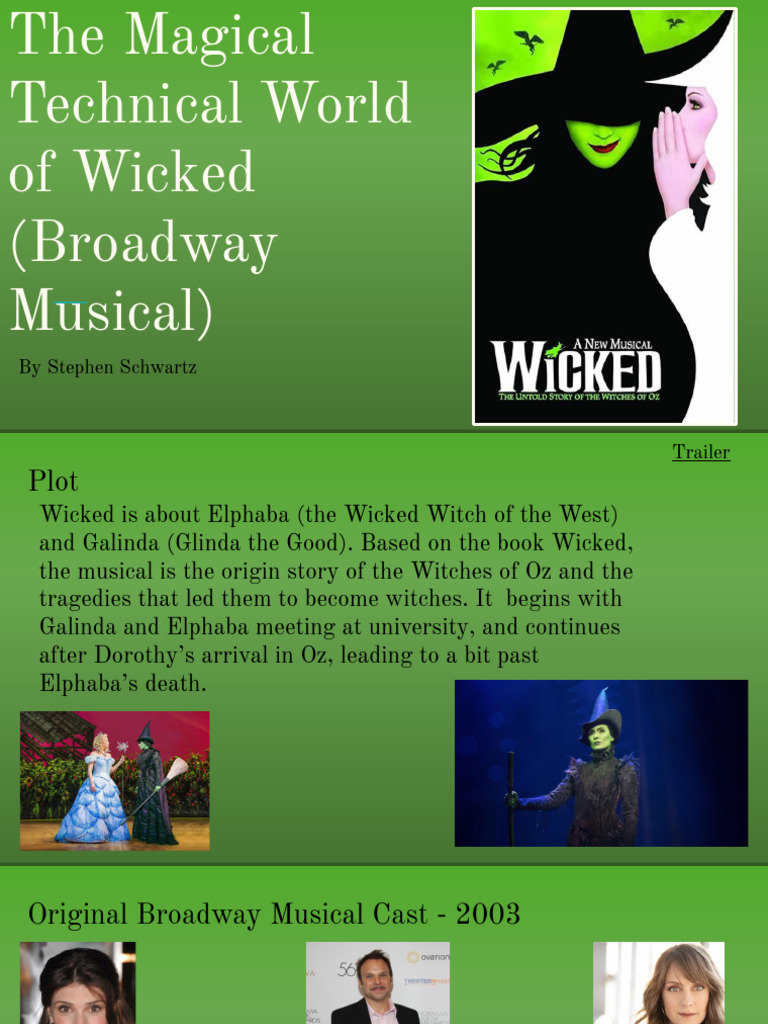 Wicked - Tech Theatre Presentation - S2.2025 | PDF | Dorothy Gale | Oz (Franchise)