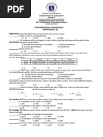 Grade 10 Math 3rd Quarter Exam | PDF | Equations | Probability