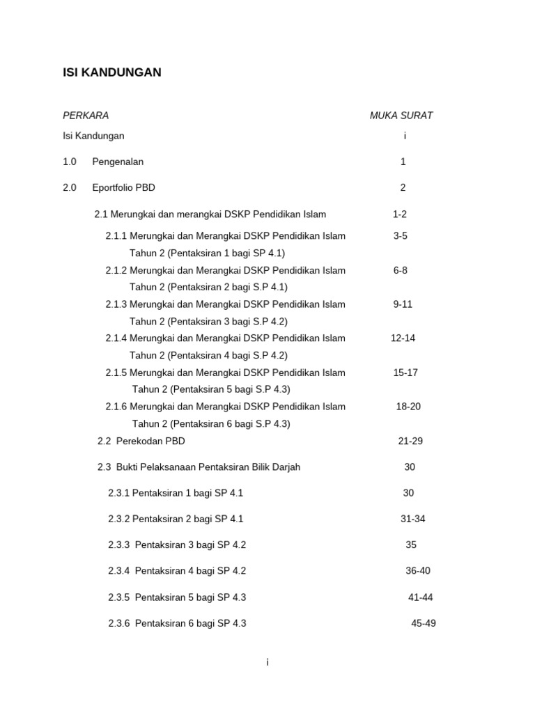 Isi Kandungan PBD | PDF