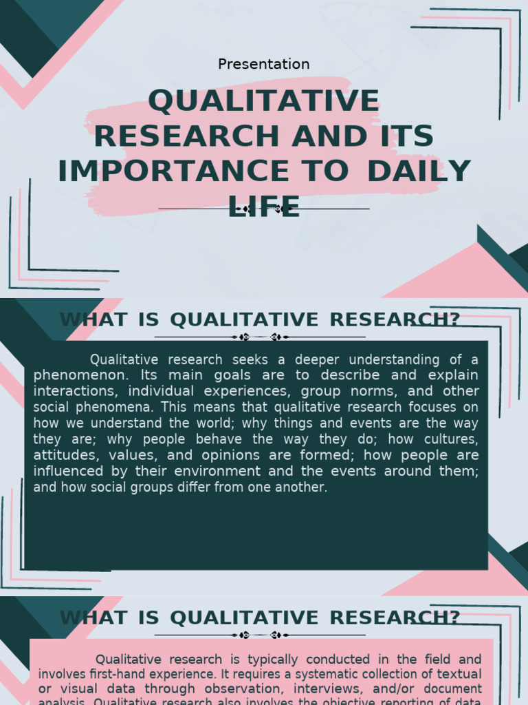 Pr1 Lesson 2 Qualitative Research And Its Importance To Daily Life
