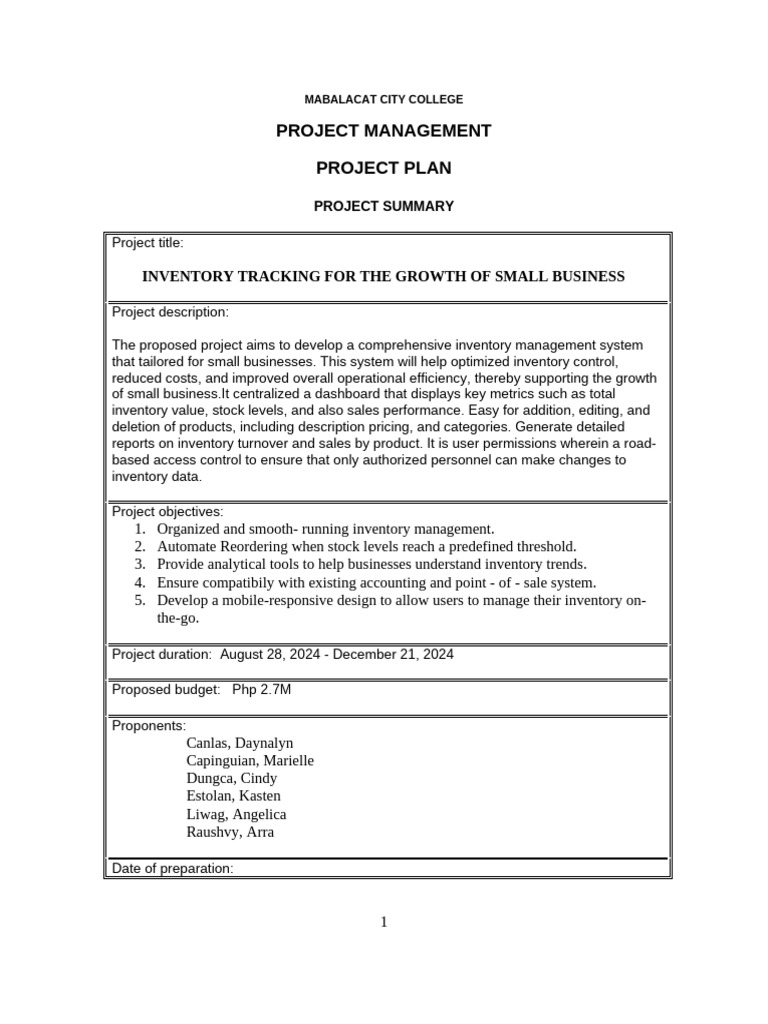 Inventory Management System for Small Businesses | PDF | Inventory ...