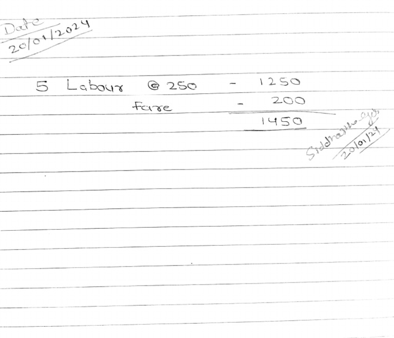 20 Jan 2024 Labour Charge | PDF