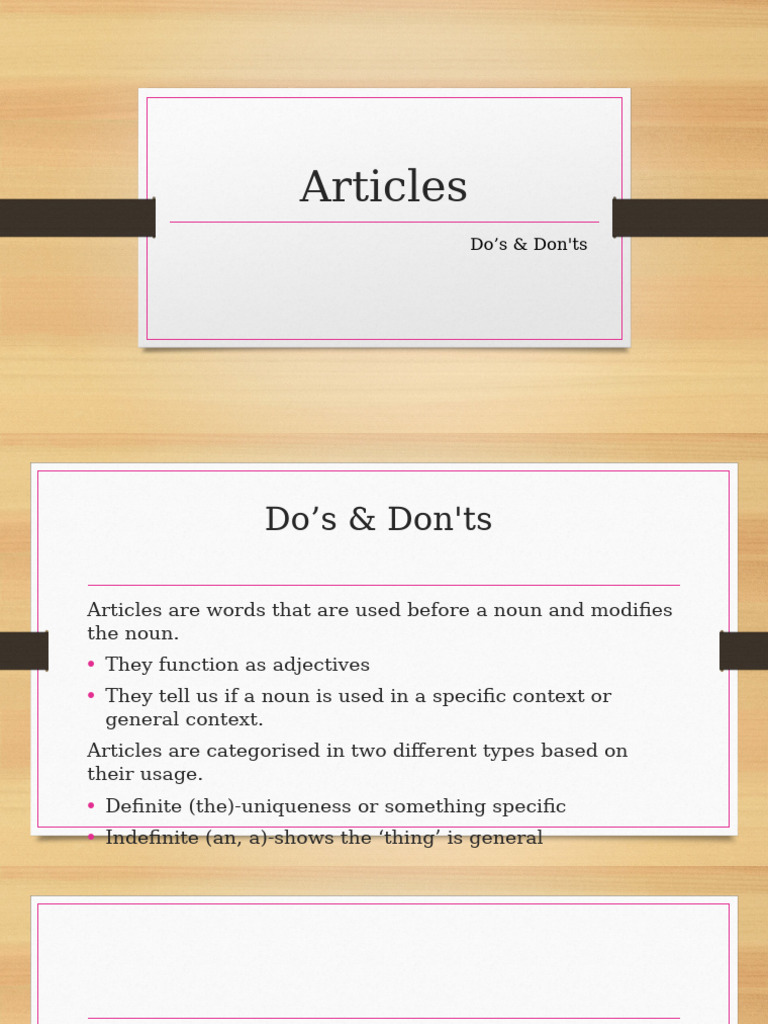 Articles Do's & Don'Ts | PDF