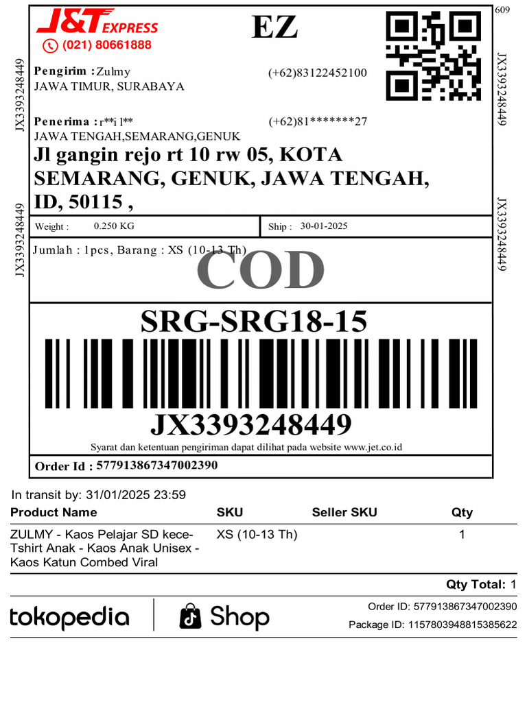 SRG-SRG18-15: JL Gangin Rejo RT 10 RW 05, KOTA Semarang, Genuk, Jawa ...