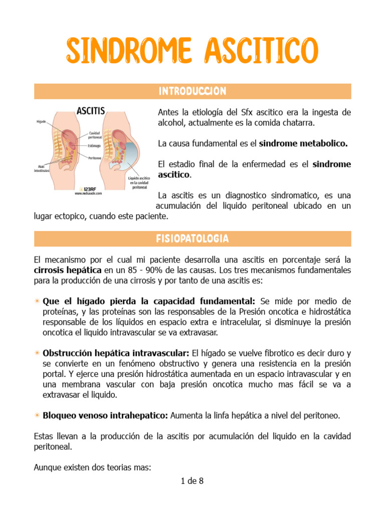Causas y Tratamiento del Síndrome Ascítico | PDF | Especialidades ...