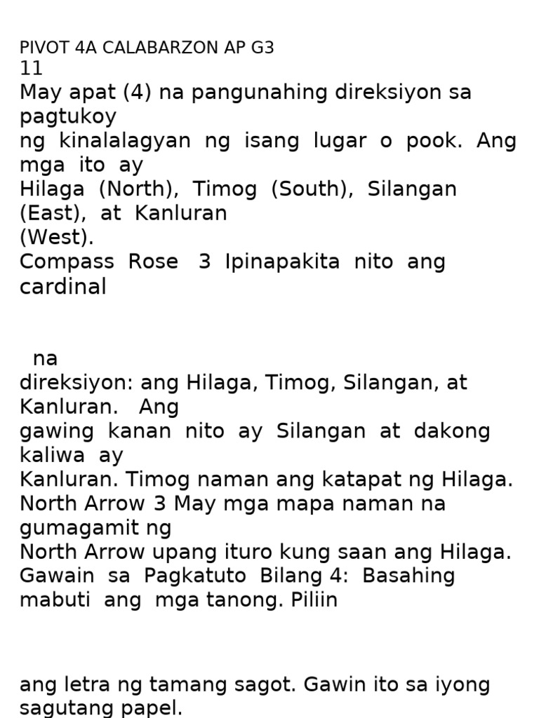 Pivot 4A Calabarzon Ap G3: Cardinal | PDF