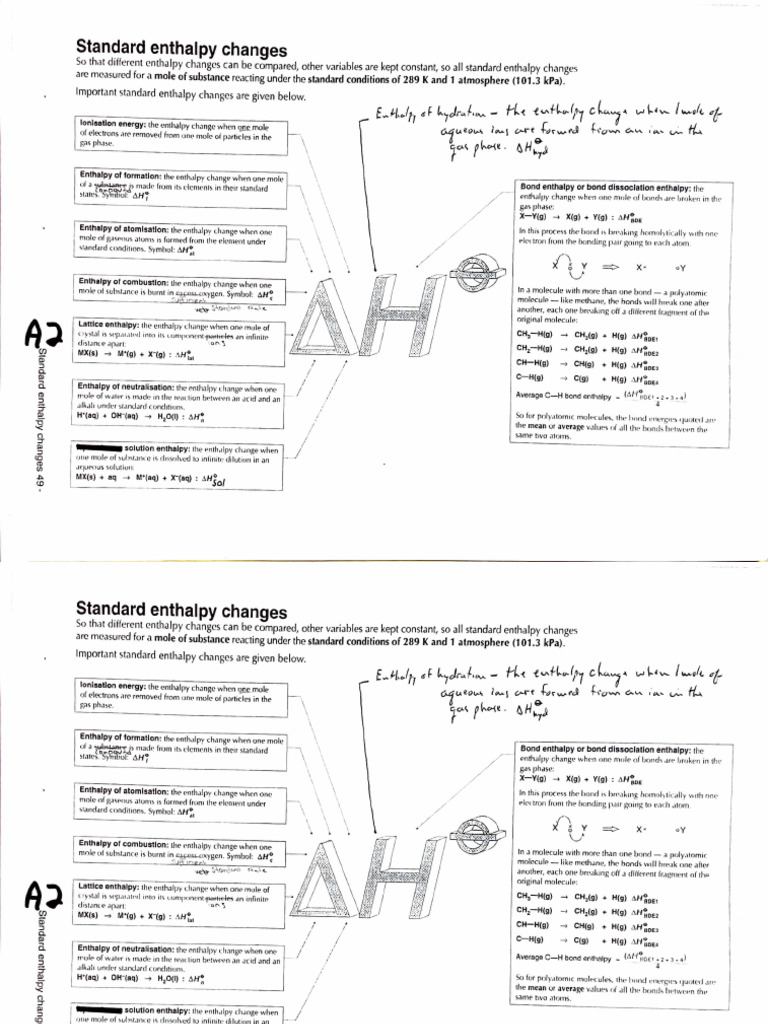 Standard Dissociation Enthalpy Explained | PDF | Physical Chemistry ...
