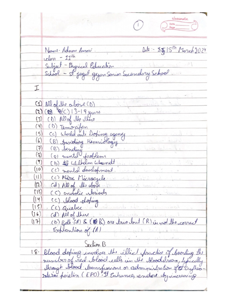 Adnan Ansari Class 11 PhE | PDF