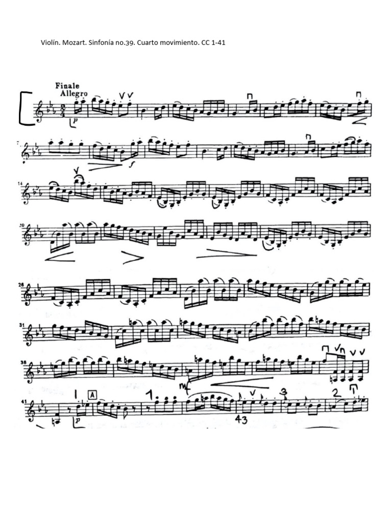 Violín. Mozart 39.IVMov - CC1-41 | PDF