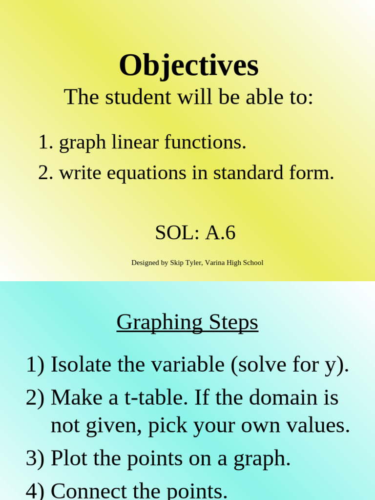 Graphing Lin Functions 1 | PDF | Equations | Mathematical Objects