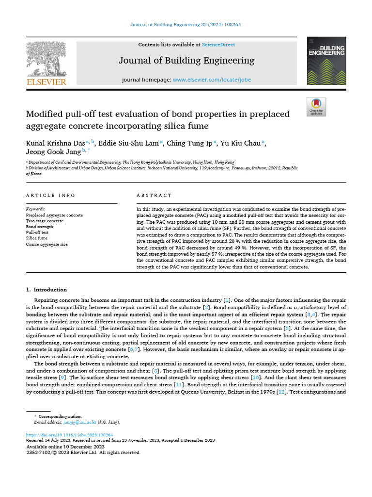 Modified Pull-Off Test Evaluation of Bond Properties in Preplaced ... Modified Pull-Off Test Evaluation of Bond Properties in Preplaced ...