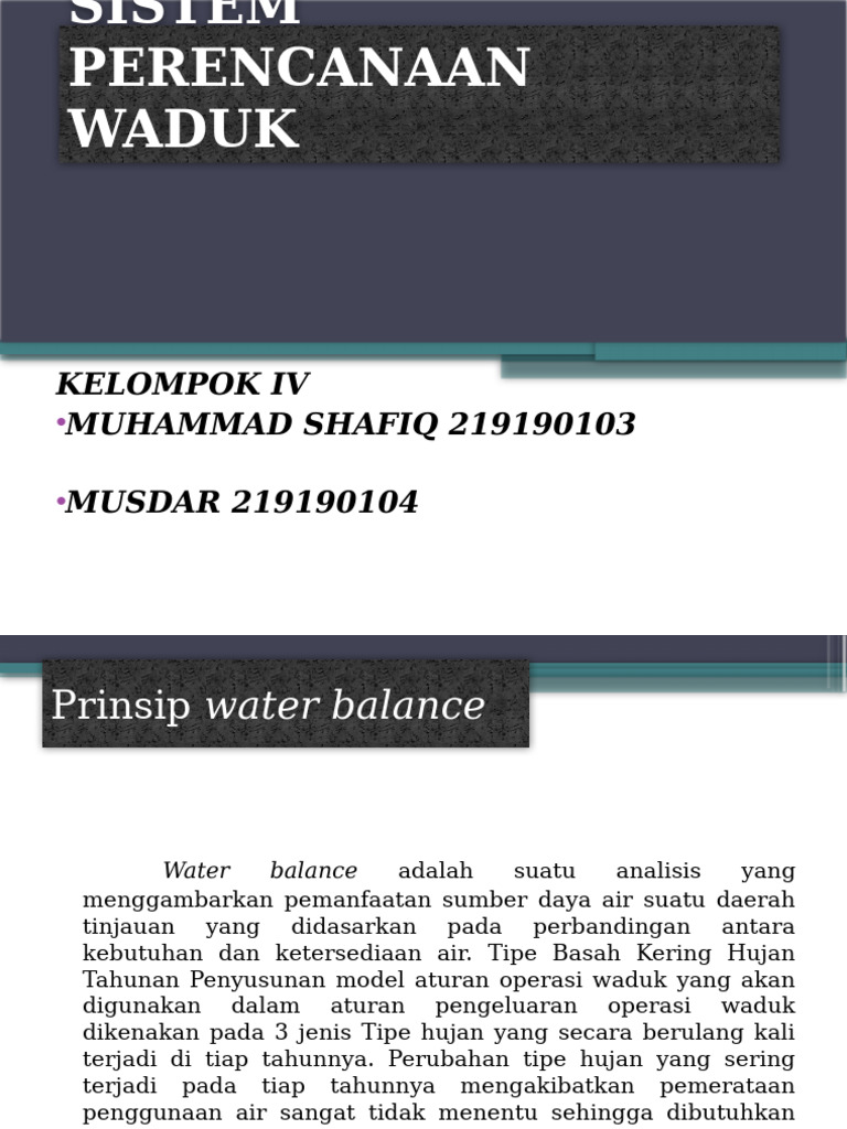 Sistem Perencanaan Waduk | PDF