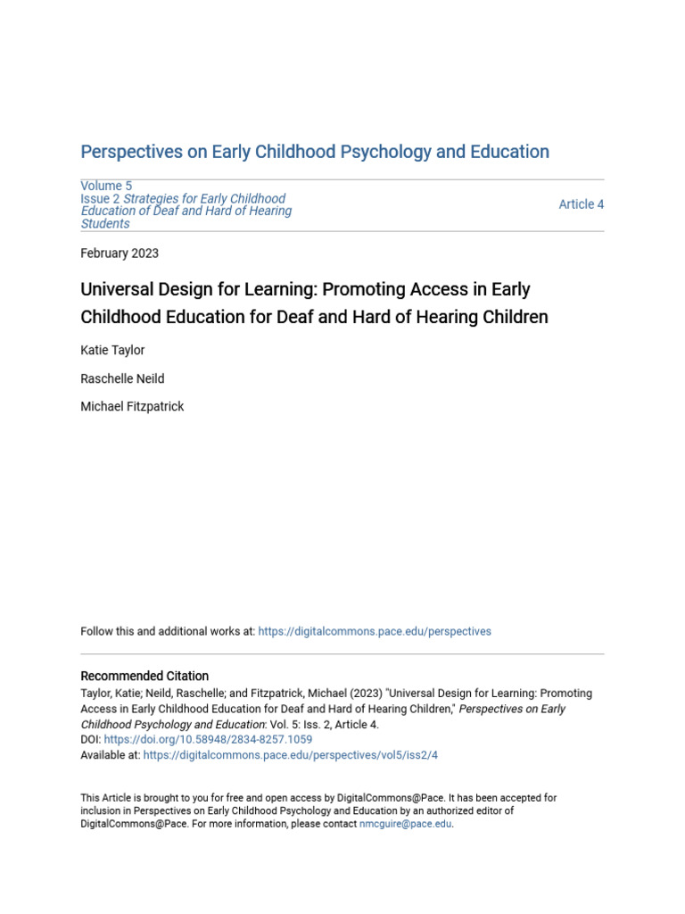 Universal Design For Learning - Promoting Access in Childhood | PDF ...