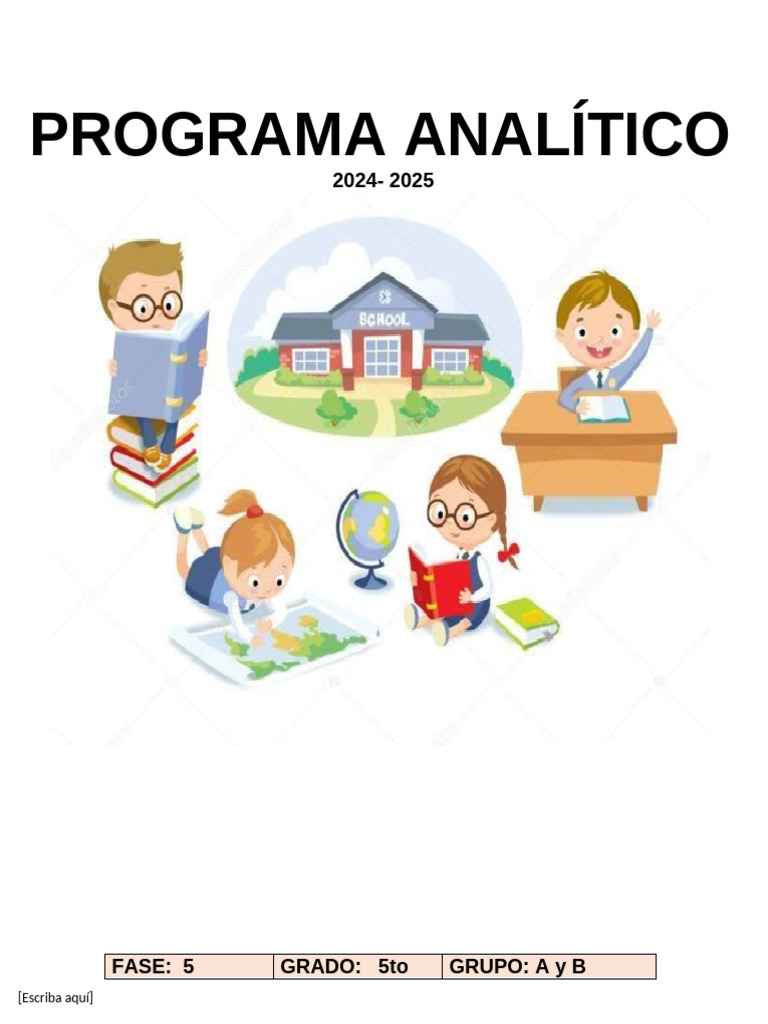 Formato de Programa Analítico 2024 | PDF | Escuelas | Comprensión lectora
