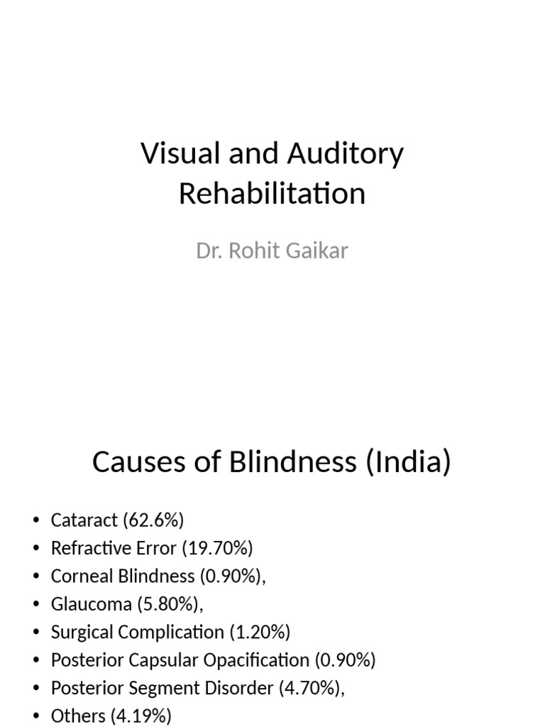 Visual and Auditory Rehabilitation Guide | PDF | Hearing Aid | Ear