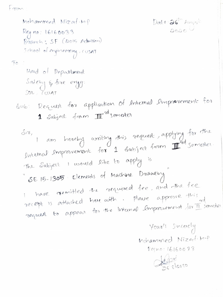 Application for Material Improvement | PDF