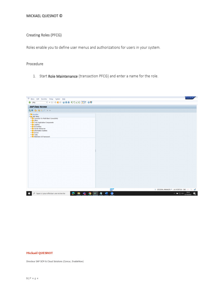 GU - SAP S4 HANA - Creating Roles | PDF | Menu (Computing) | Computer Science