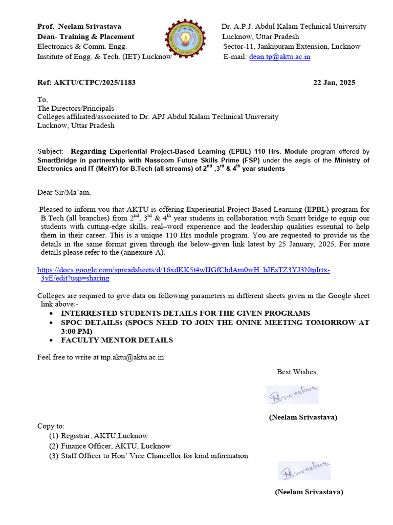 aktu circular | PDF | Intelligence | Cognition