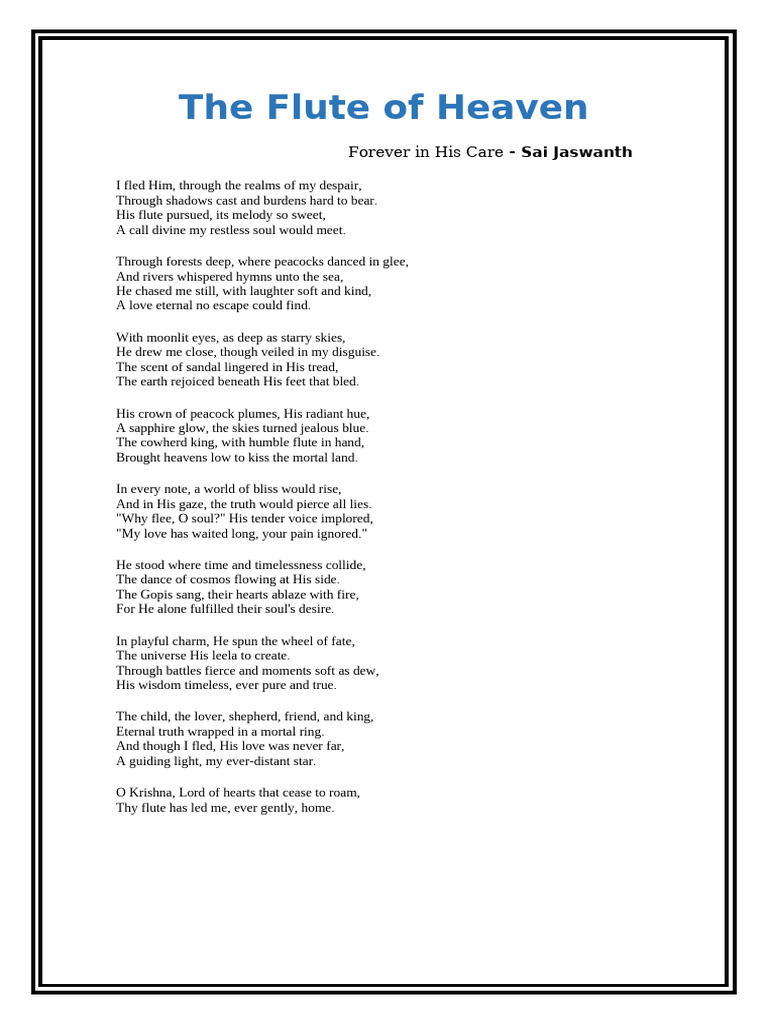 Jaswanth Poem On Krishna II BBA | PDF
