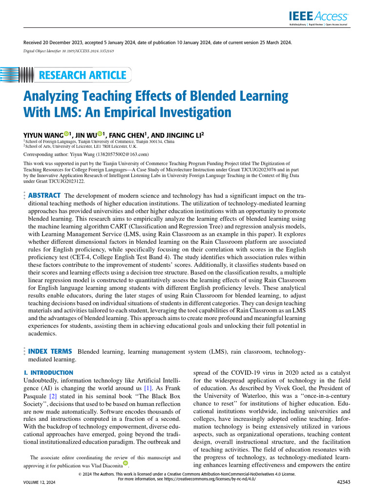 Analyzing Teaching Effects of Blended Learning With LMS - An Empirical Investigation | PDF ...