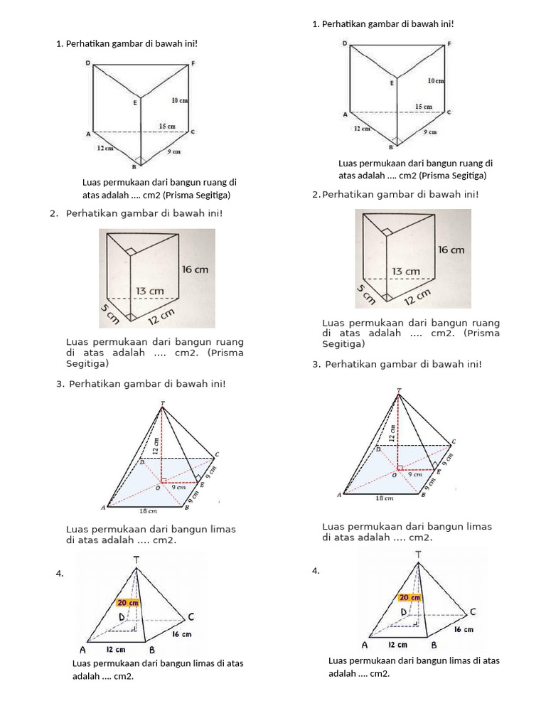 Luas Permukaan Prisma Trapesium | PDF
