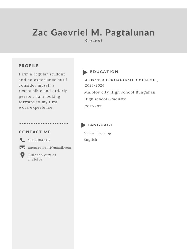 White Simple Student CV Resume - 20250105 - 233801 - 0000 | PDF